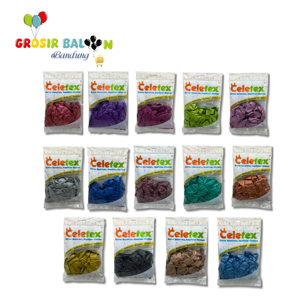 Jual Balon Latex Chrome 12 inch Metalic Chrome Merk Celetex 1pak isi ...