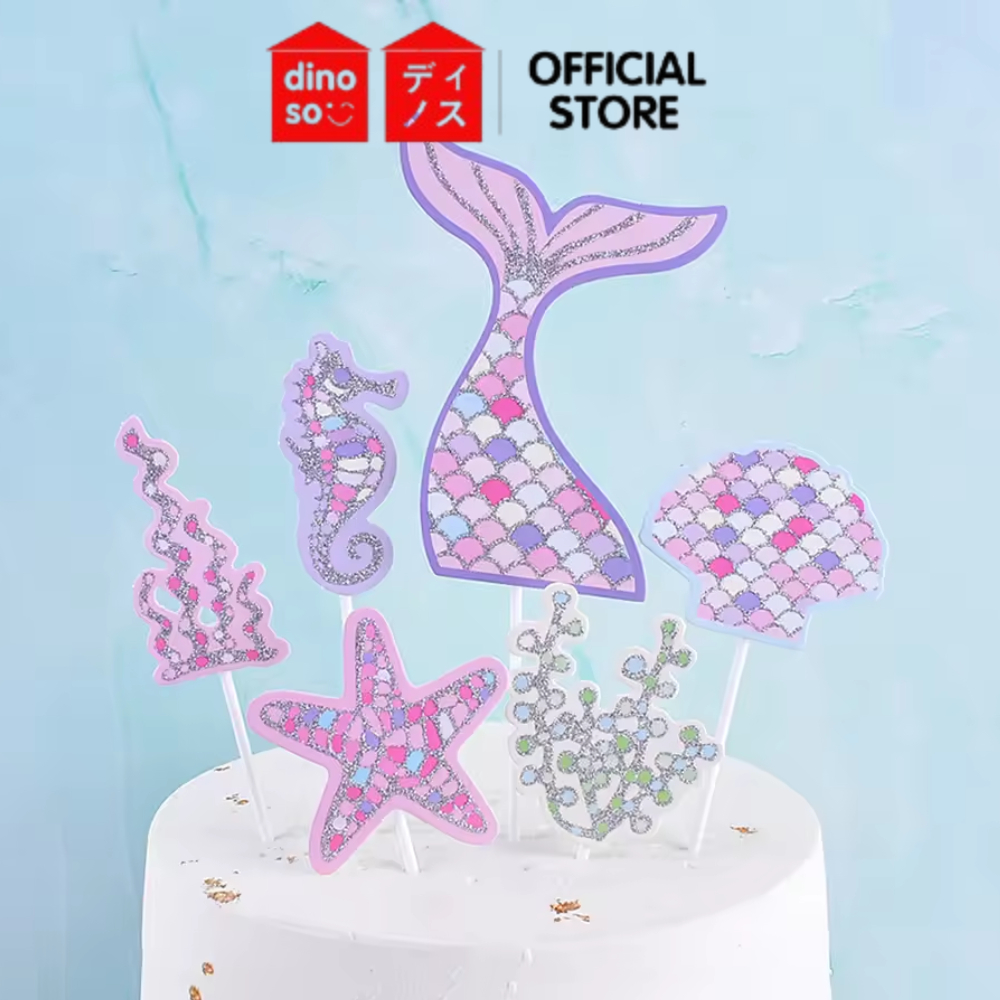 Jual DINOSO 6pcs Cake Topper Mermaid Pink Dekorasi Kue Ulang Tahun Cake ...