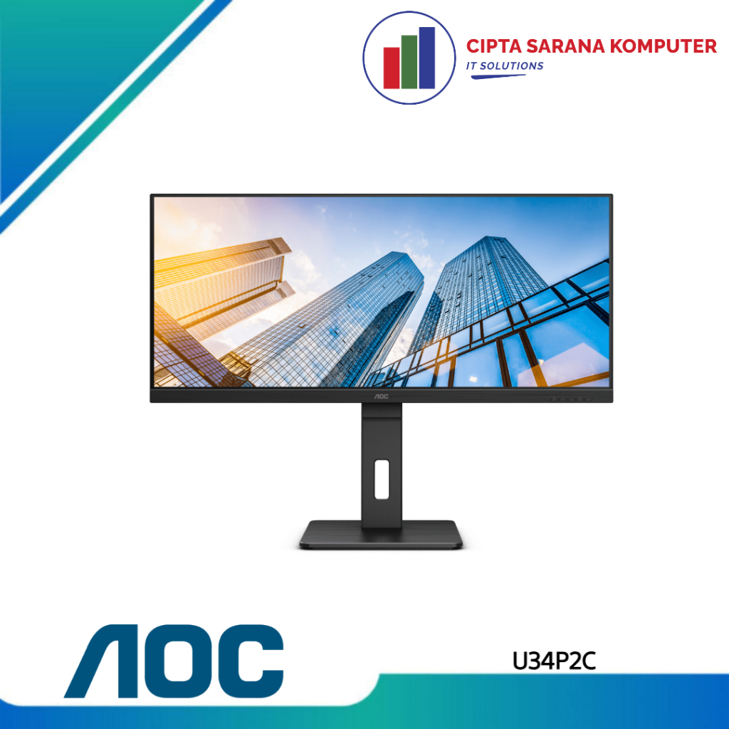 Jual Monitor AOC U34P2C 34" IPS 1440p WQHD UltraWide | USB-C | 65W ...