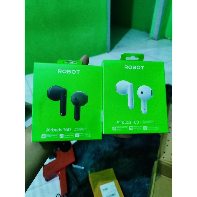 Jual TWS T60 BLUETOOTH MERK ROBOT BERGARANSI RESMI | Shopee Indonesia