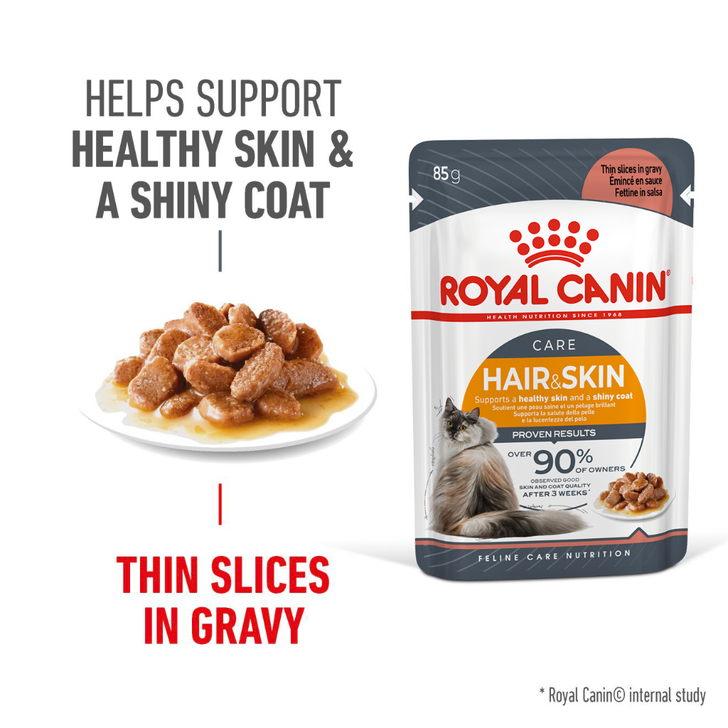 Jual ROYAL CANIN POUCH HAIR & SKIN GRAVY 85GR - Makanan Basah Kucing ...