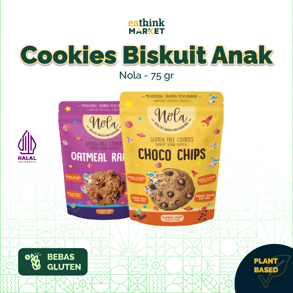 Jual Cookies Biskuit Sehat Gluten Free Egg Free Alami Nabati - Nola 75 ...