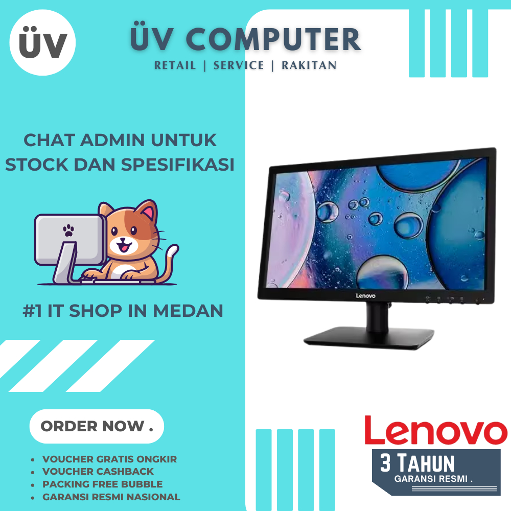 Jual Monitor LED LCD Lenovo D19-10 | 19'' inch | Panel FHD | 60Hz Garansi Resmi 3 Tahun | Shopee ...