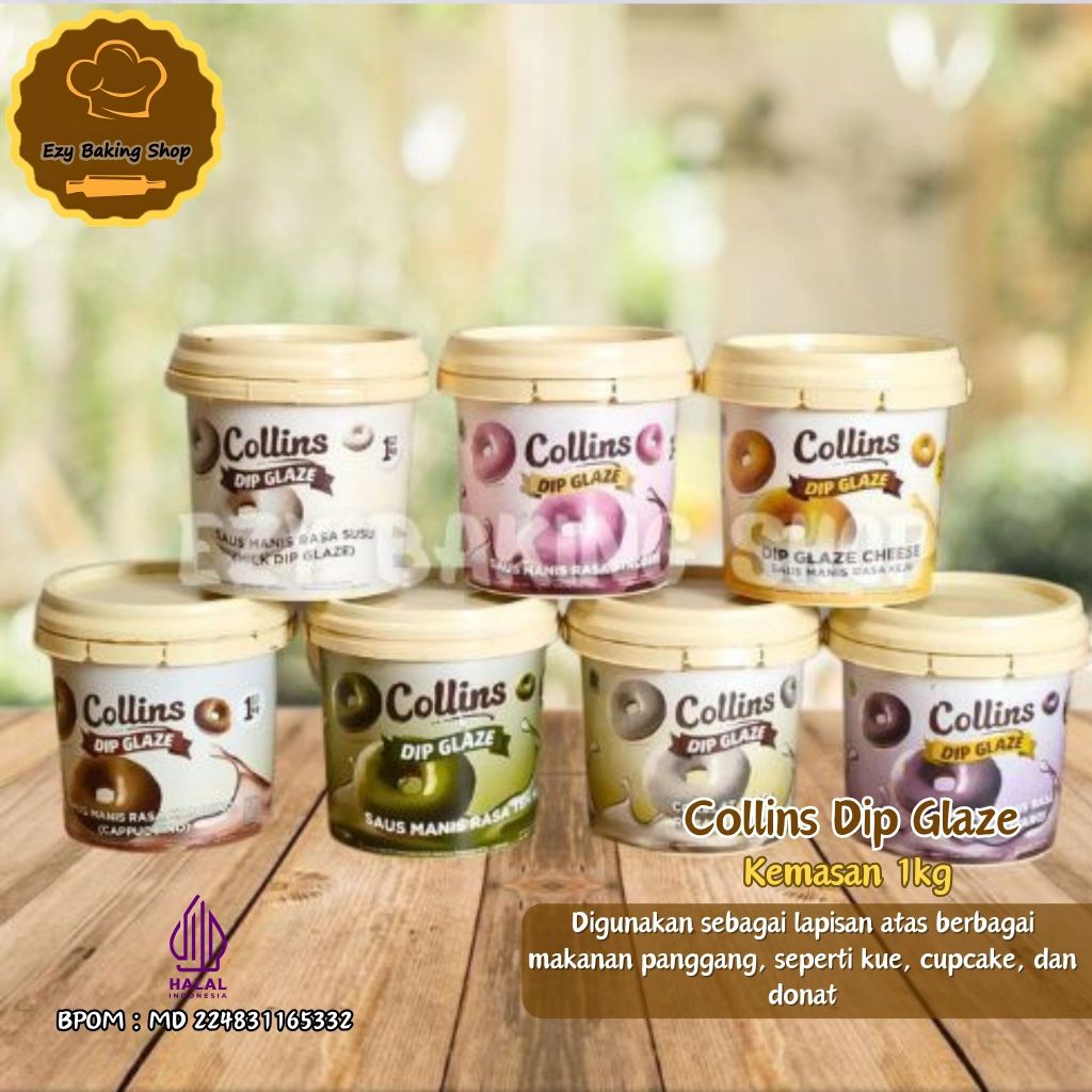 Jual Collins Dip Glaze 1kg - Coklat Dipping Glaze Topping Donat ...