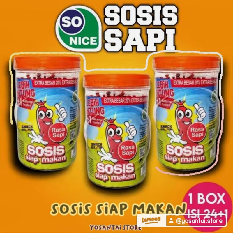 Jual SOSIS SO NICE TOPLES / SOSIS SONICE ECERAN 1000 ISI 24 PSC SOSIS SIAP MAKAN | Shopee Indonesia