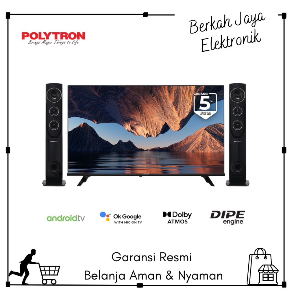 Jual LED TV 43 INCH FULL HD ANDROID TV POLYTRON PLD-43TA5055 | Shopee Indonesia