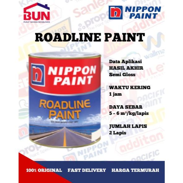 Jual CAT ROADLINE PAINT GALON - NIPPON PAINT 1KG HITAM | Shopee Indonesia