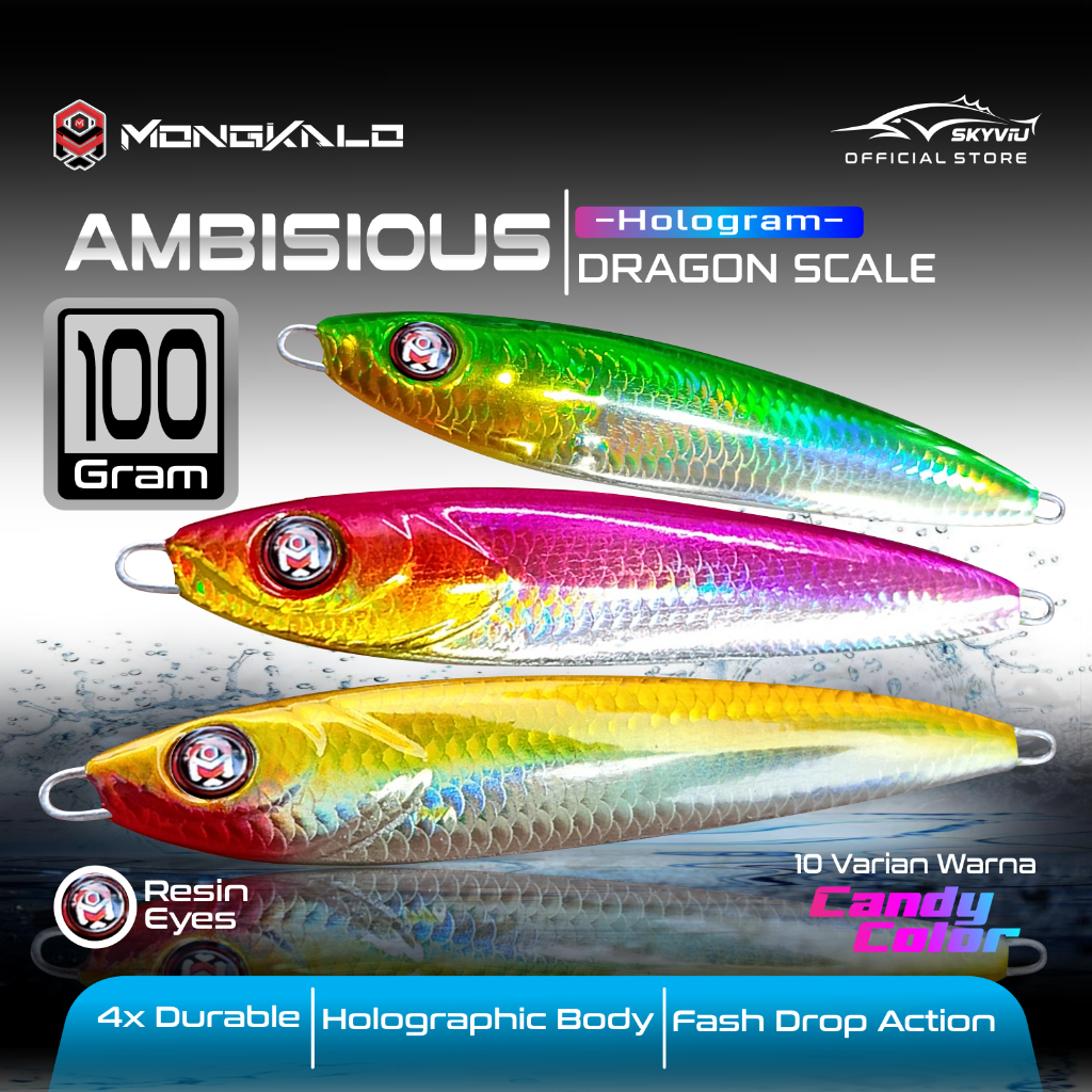 Jual Metal Jig 100 Gram MONGKALO AMBISIOUS Hologram Sisik Metaljig 100 gr Umpan Pancing Laut ...
