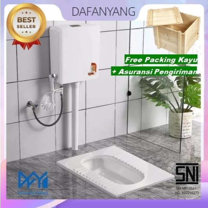 Jual Kloset Jongkok Mr.Tao 1Set SNI + Watertank Flush - FREE Packing ...