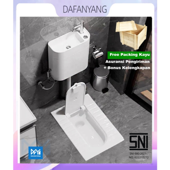 Jual Kloset Jongkok Set SNI Dengan Penutup Flush Lengkap Watertank ...