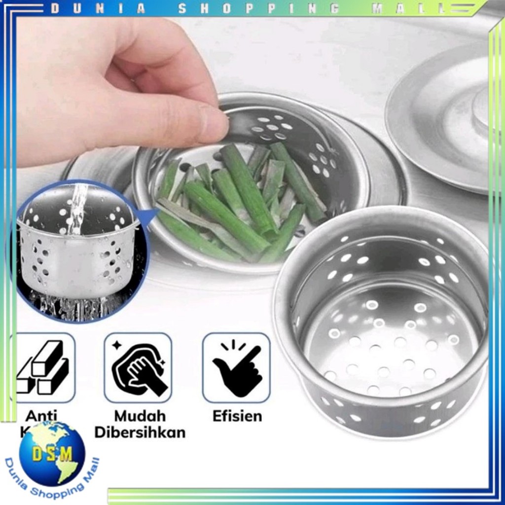 Jual DSM Saringan Wastafel Stainless Steel Anti Karat Penyaring Lubang ...