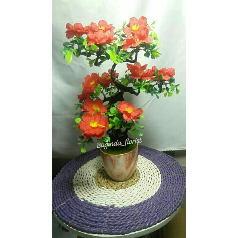 Jual BUNGA HIAS SEMANGGI MEJA DENGAN POT MOTIF MARMER// BUNGA HIAS ...
