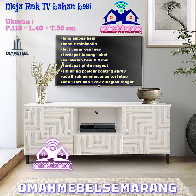 Jual Meja Rak TV bahan besi OLYMSTEEL AVR FAYA Buffet audio video rack ...