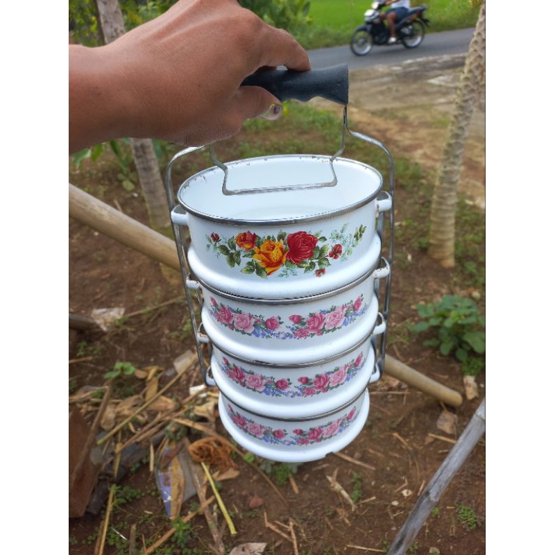 Jual Rantang besi enamel display jadul | Shopee Indonesia