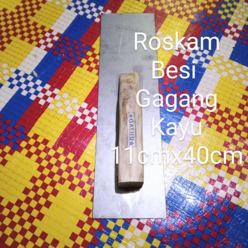 Jual Roskam besi /trowel gagang kayu 11cmx40cm | Shopee Indonesia
