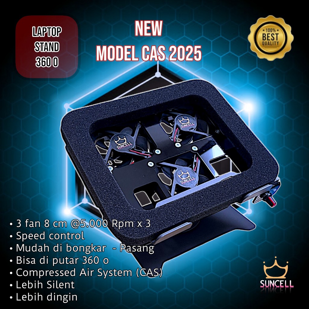 Jual Aluminium cooling pad suncell 4 Fan Turbo Putar 360 | Shopee Indonesia