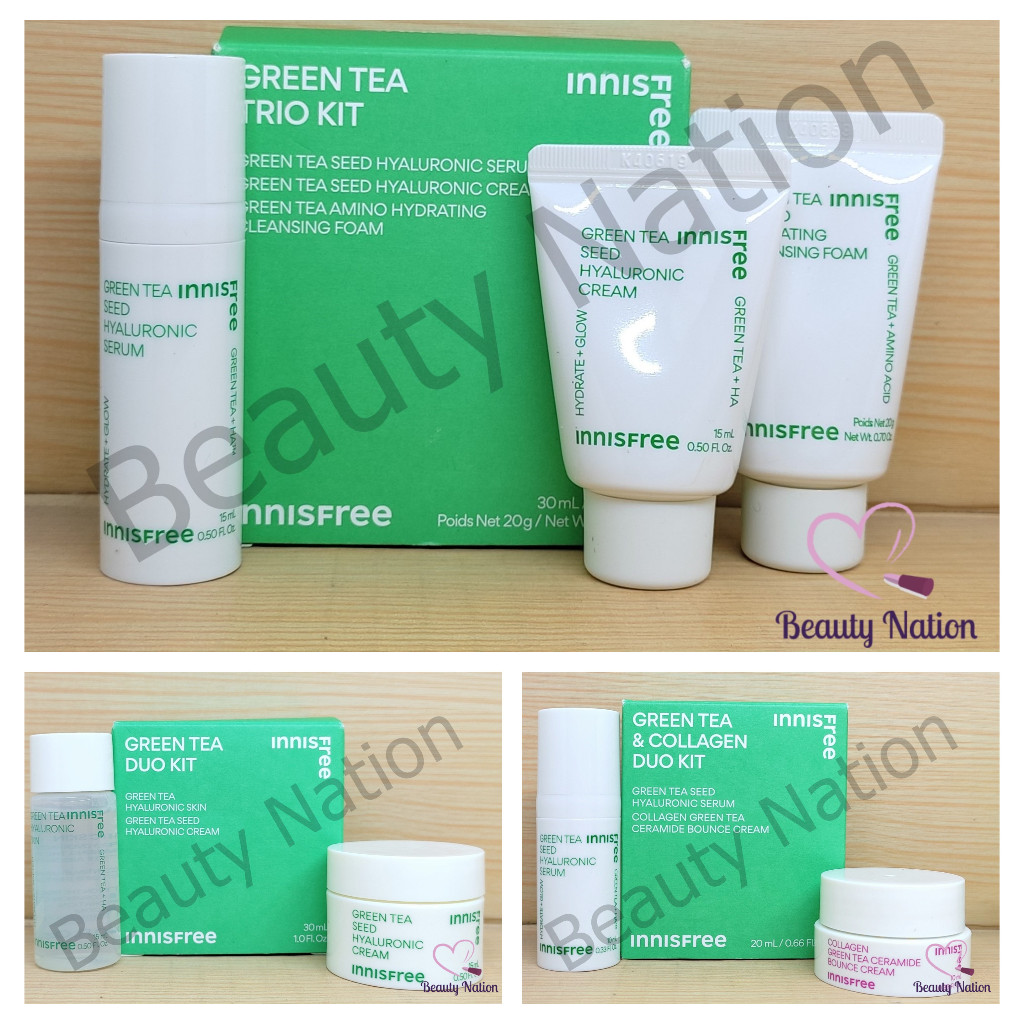 Jual innisfree GREEN TEA Duo Trio Kit | Seed Hyaluronic Serum Cream ...