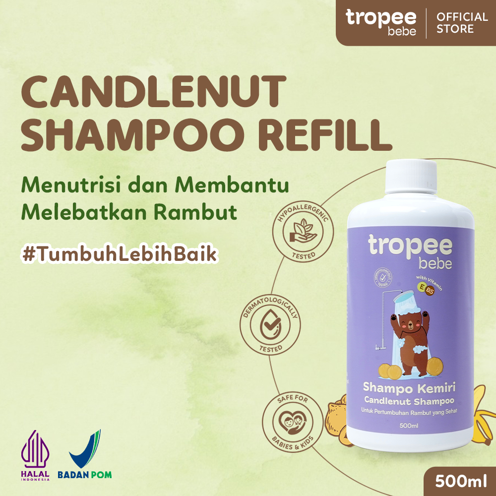 Jual Tropee Bebe Candlenut Shampoo Refill 500ml | Penyubur Rambut Alami ...