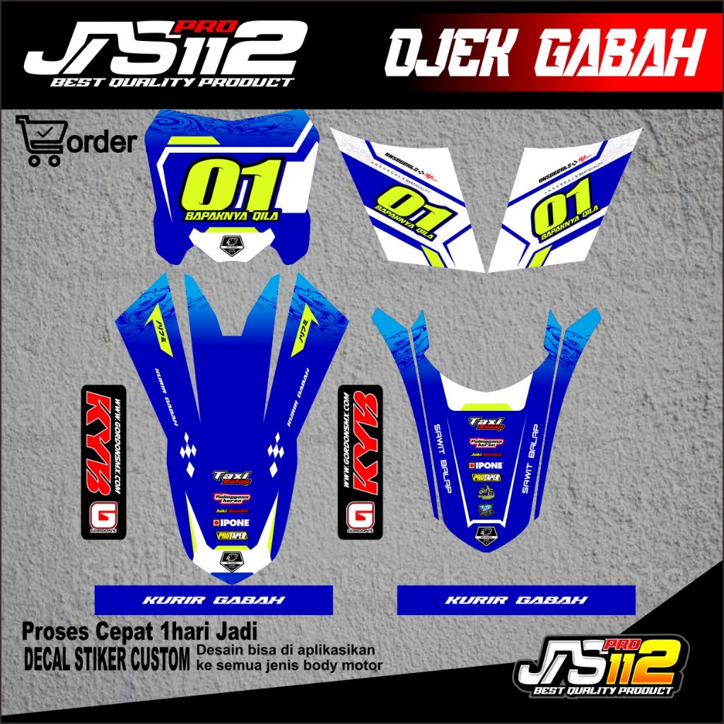 Jual decal ojek gabah stiker gabah stiker yz decal motor angkut gabah ...