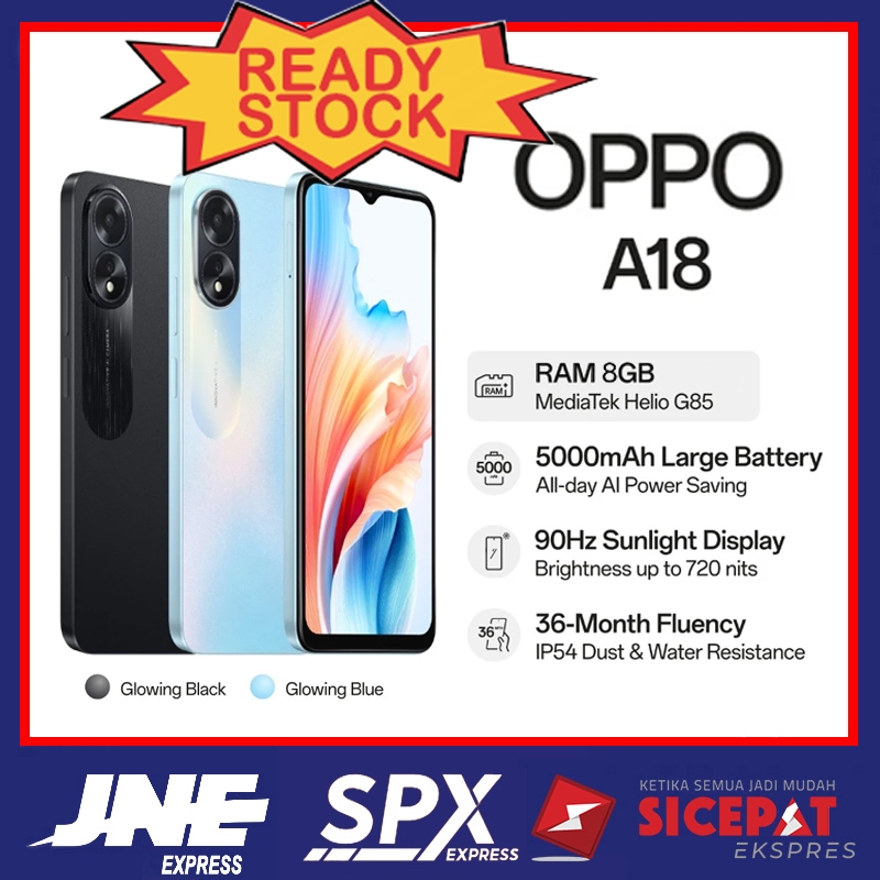 Jual HP OPPO A18 Ram 8/256GB Smartphone LET 6.56 inch Dual SIM 50MP+8MP ...
