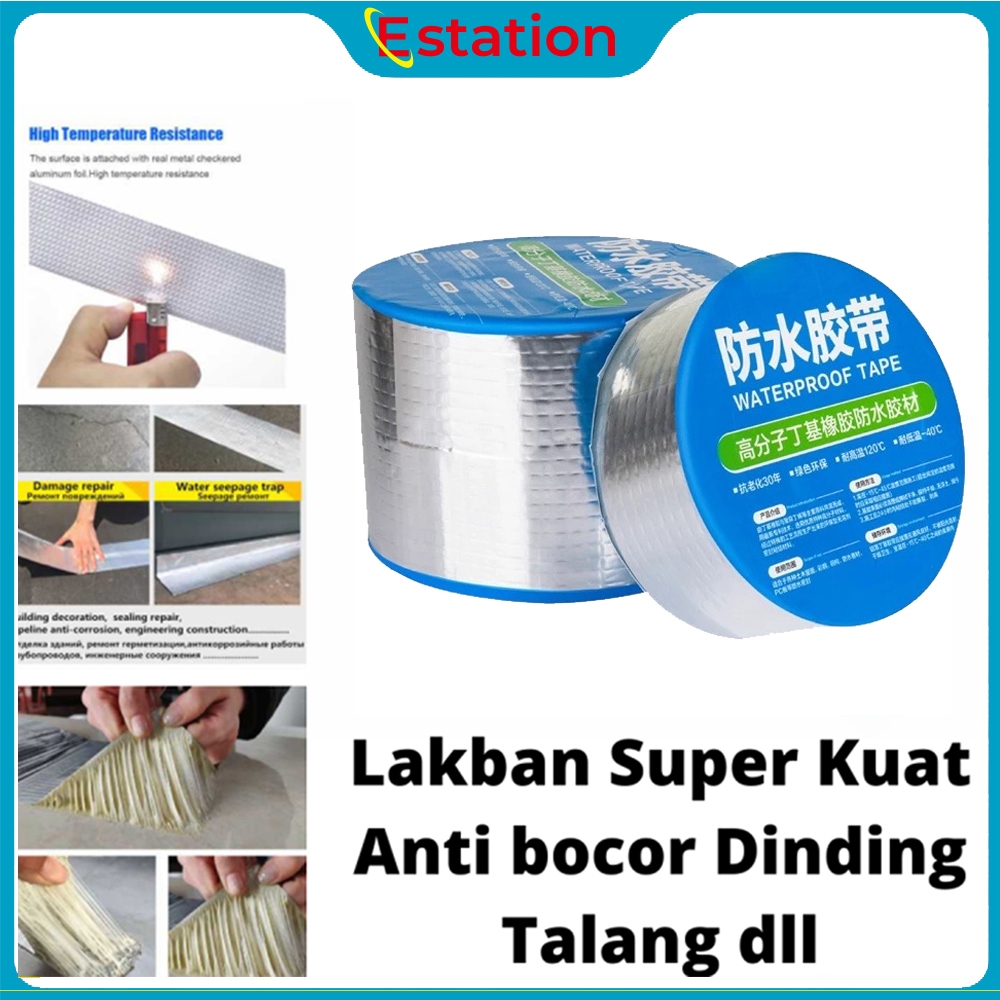 Jual Estation - LAKBAN ANTI BOCOR 5CM X 1M / 2M / 4M AIR ALUMUNIUM FOIL BUTYL SUPER WATERPROOF ...