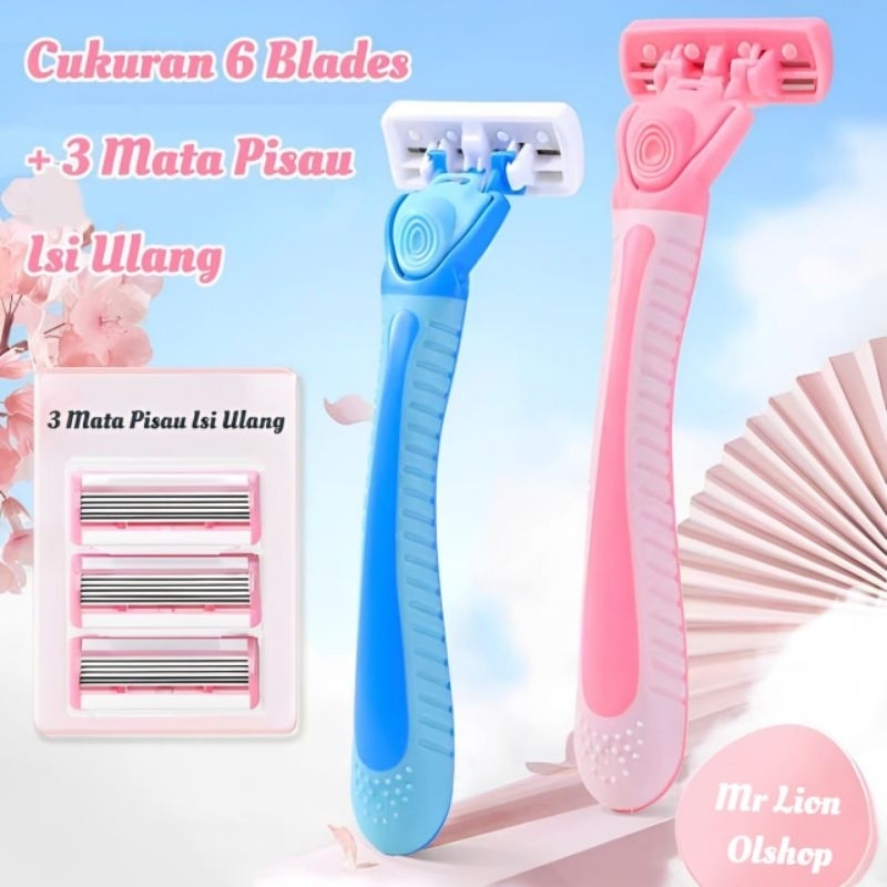 Jual Pisau Cukur Manual Set 3 Pcs Pisau 6 lapisan Pisau Alat Cukur ...