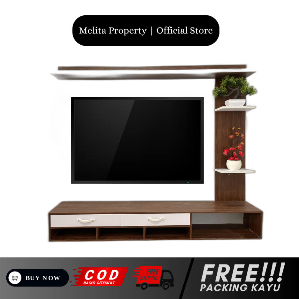 Jual Rak TV Set Backdrop Tempel Dinding Estetik Modern | Shopee Indonesia