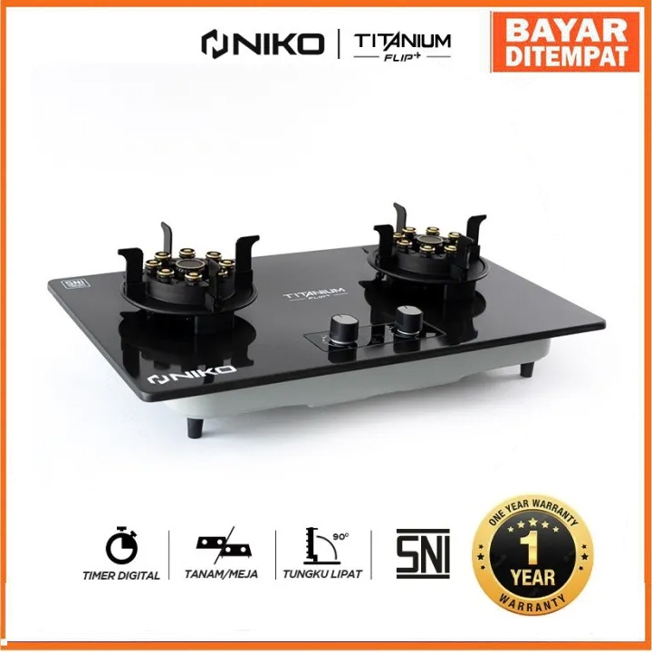Jual NIKO TITANIUM Flip Plus Timer Kompor Gas 2 Tungku Tanam Tungku ...