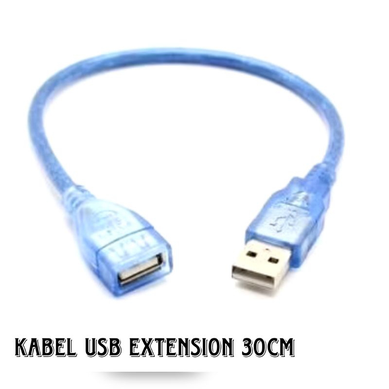 Jual KABEL USB EXTENSION 30CM / KABEL USB MALE TO FEMALE 30CM / KABEL ...