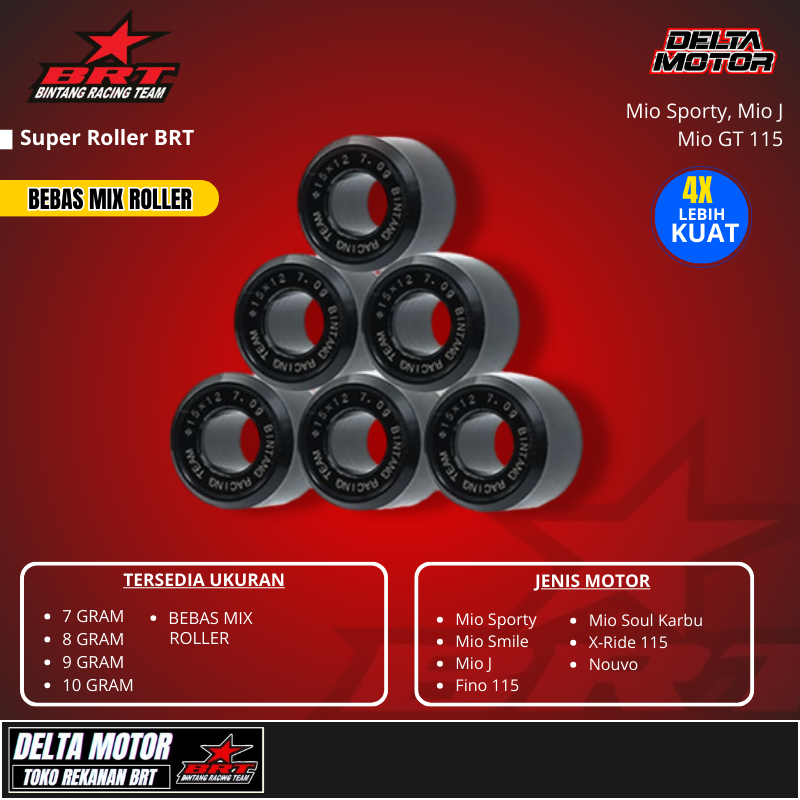 Jual ROLLER RACING BRT MIO SPORTY SMILE MIO SOUL MIO J MIO GT X RIDE FINO NOUVO 7 GRAM 8 GRAM 9 ...
