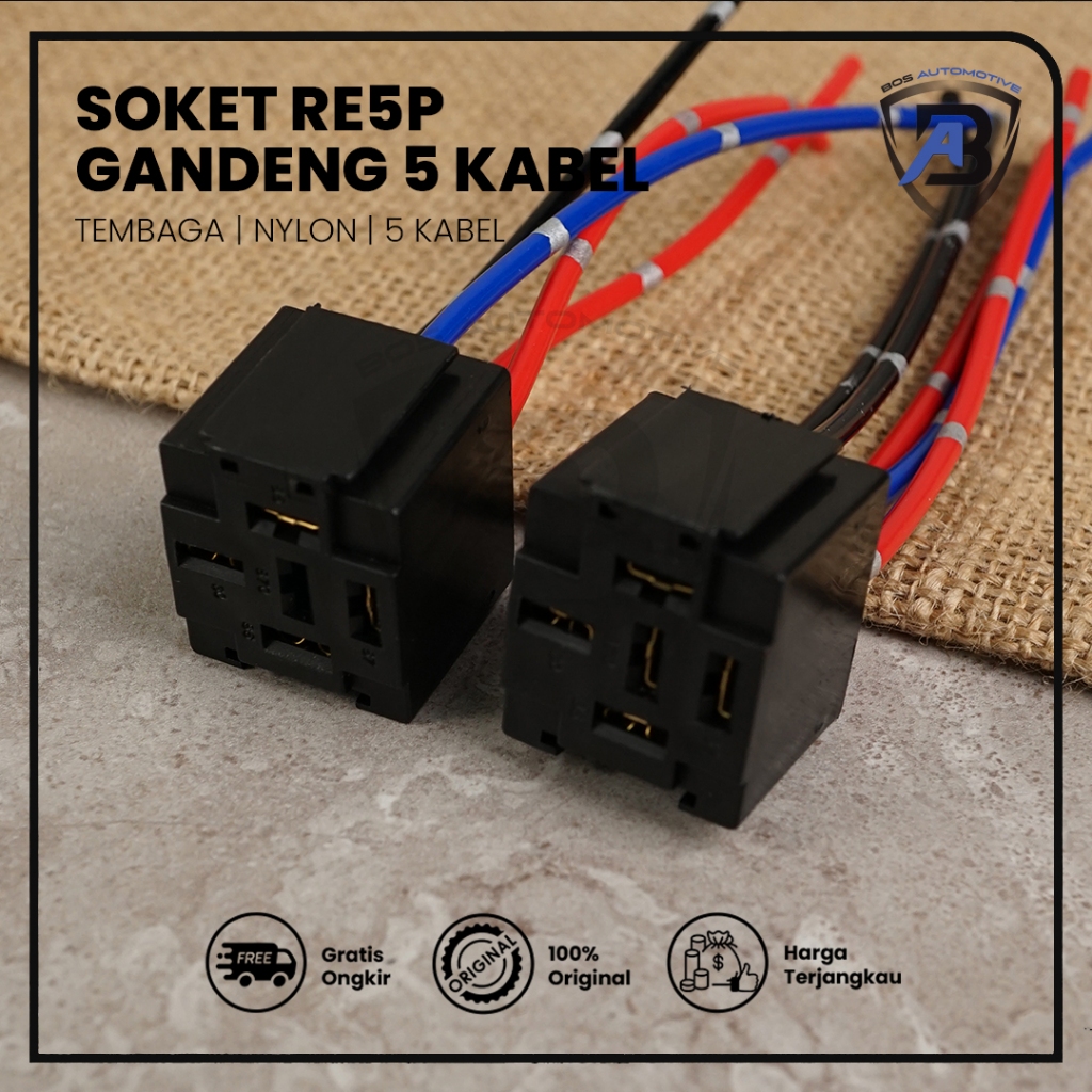 Jual Soket Relay RE5P Gandeng / Socket Cable Relay / Rumah Relay Bangku kaki 4 pin & Kaki 5 Pin ...