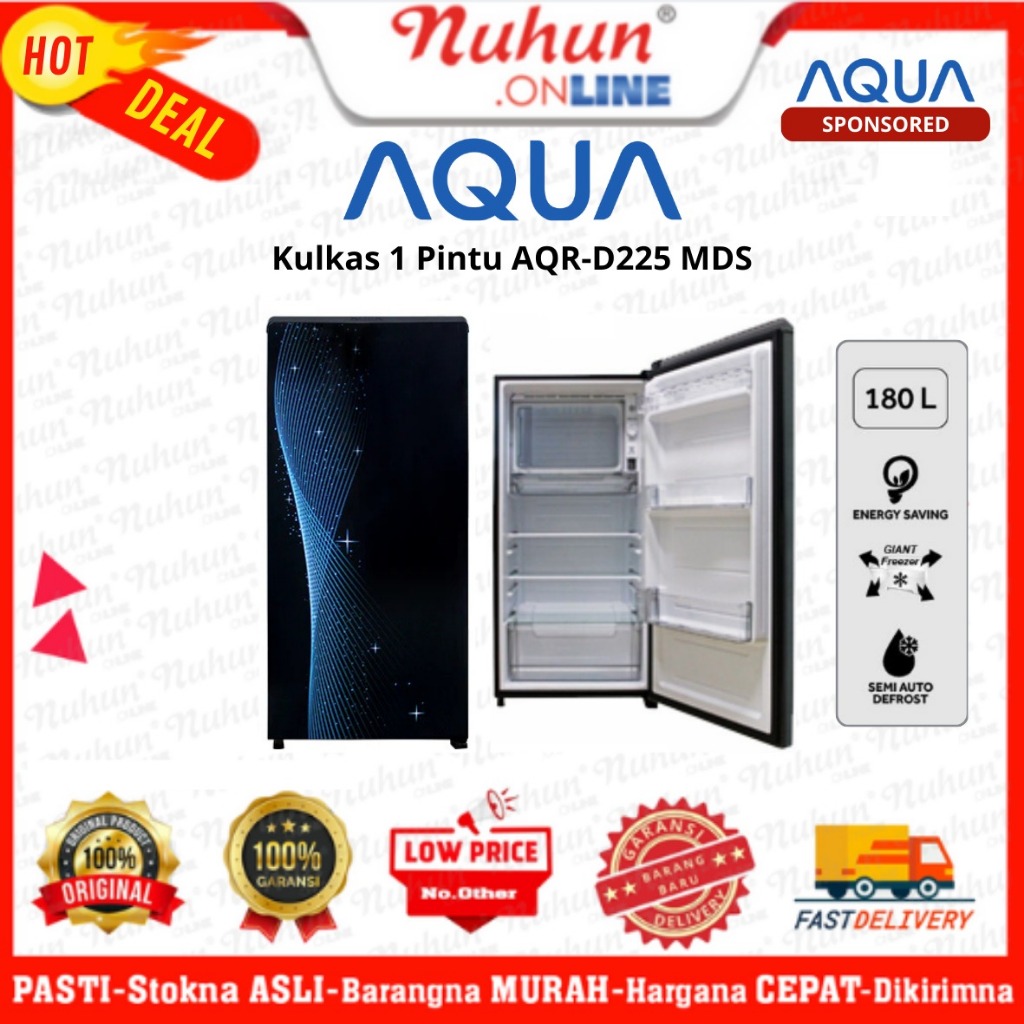 Jual Aqua Kulkas 1 pintu AQR-D225(MDS) 180 Liter | Shopee Indonesia