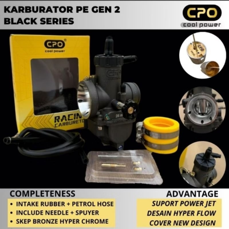 Jual Karburator Cool Power PE Gen 2 Black Series Karbu CPO 24 26 28 30 32 34 Original | Shopee ...