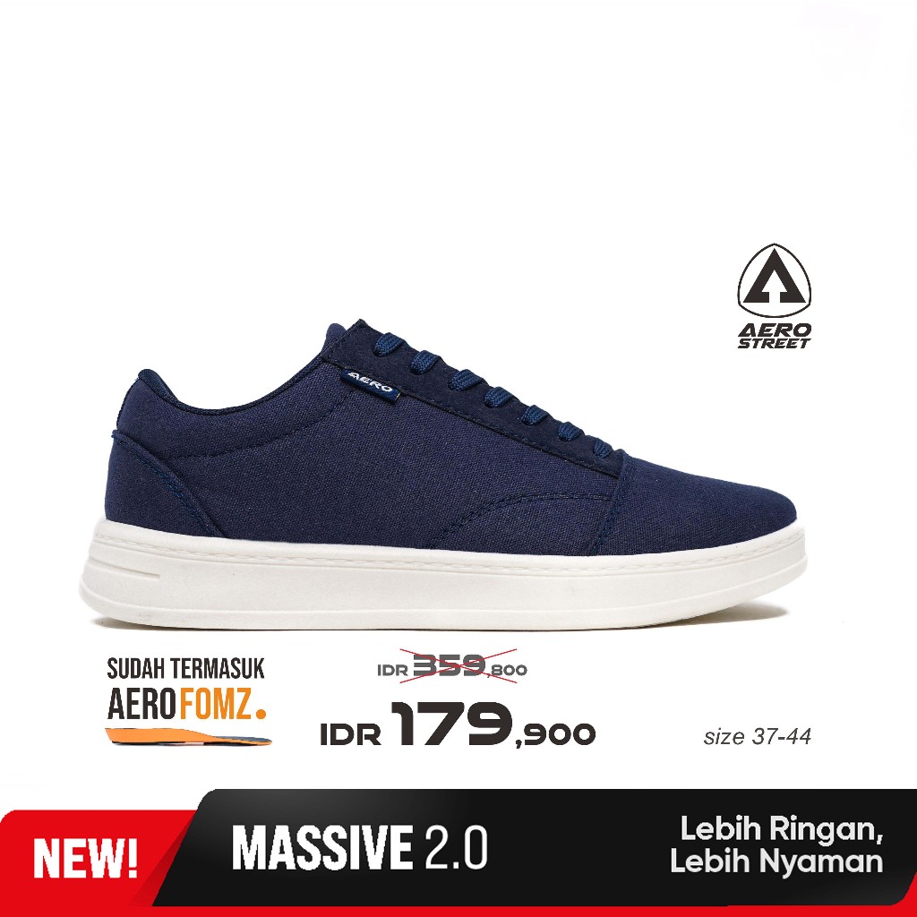 Jual Aerostreet 37-44 Massive Basic 2.0 Biru Tua Natural - Sepatu Sneakers Casual | Shopee Indonesia