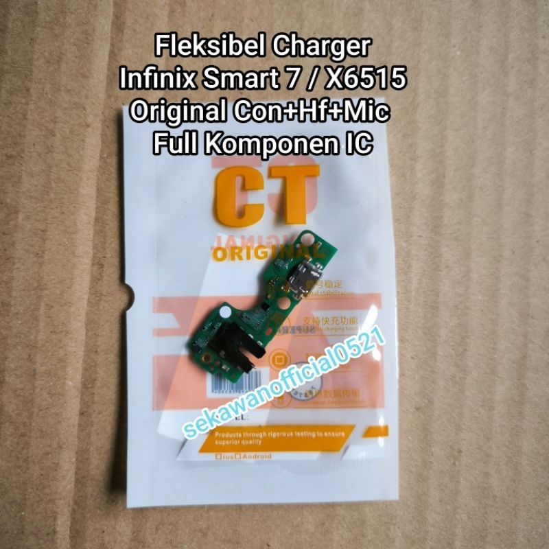 Jual Fleksibel Charger Infinix Smart 7 / X6515 Original Con+Hf+Mic Full Komponen IC | Shopee ...