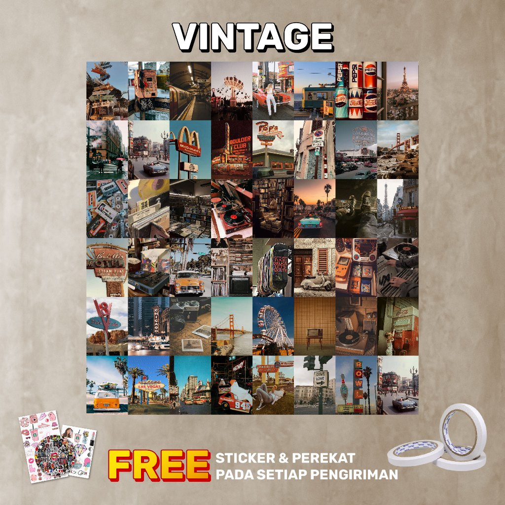 Jual Poster Dinding Aesthetic Bundle Vintage Isi 24/48 Poster | Poster ...