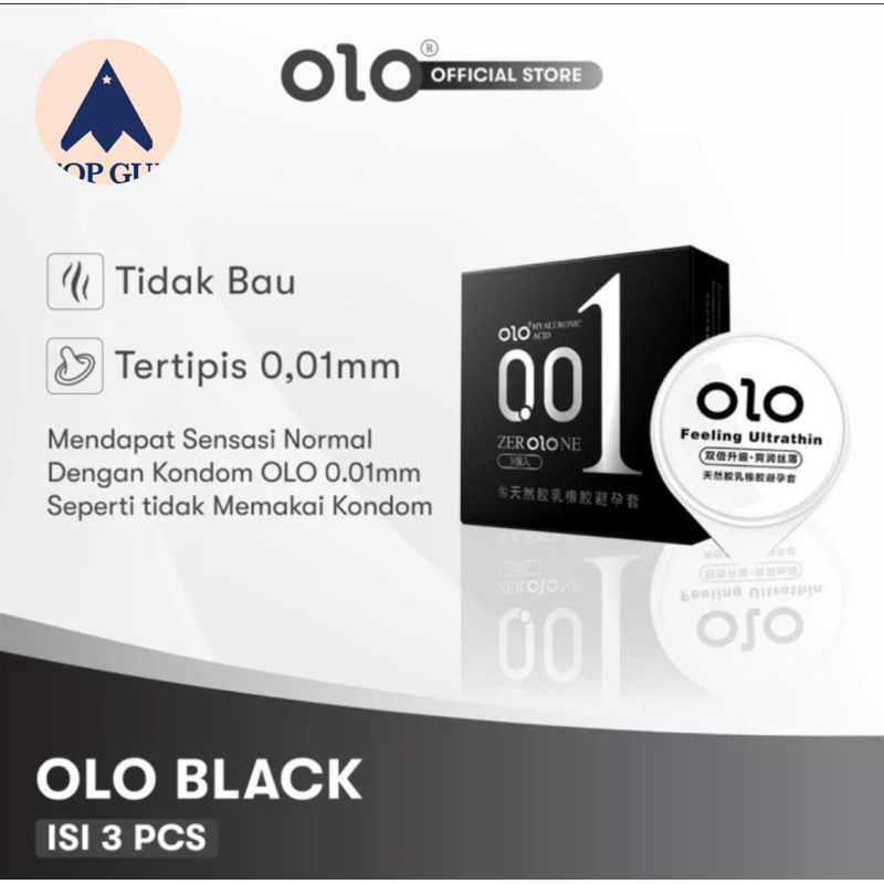 Jual CONDOM OLO ZEROLONE 0,01 MM FEELING ULTRA THIN ISI 3 PCS (BLACK) | Shopee Indonesia