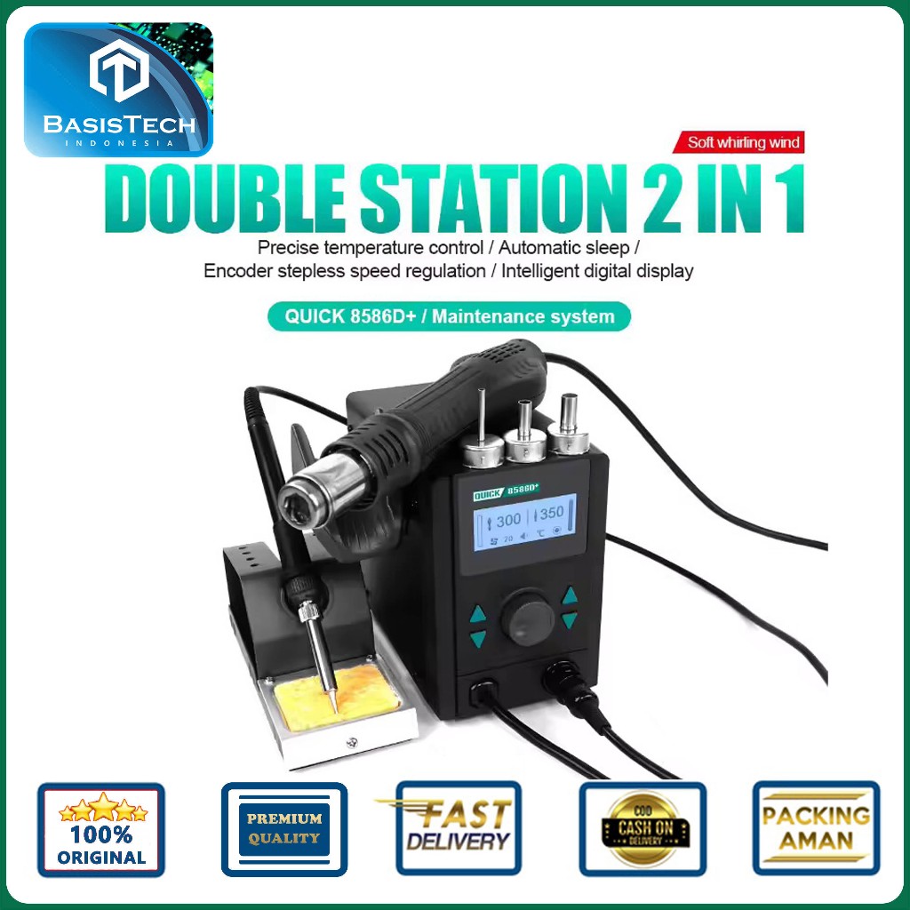 Jual BLOWER SOLDER STATION 2IN1 - QUICK 8586D+ ORIGINAL | Shopee Indonesia