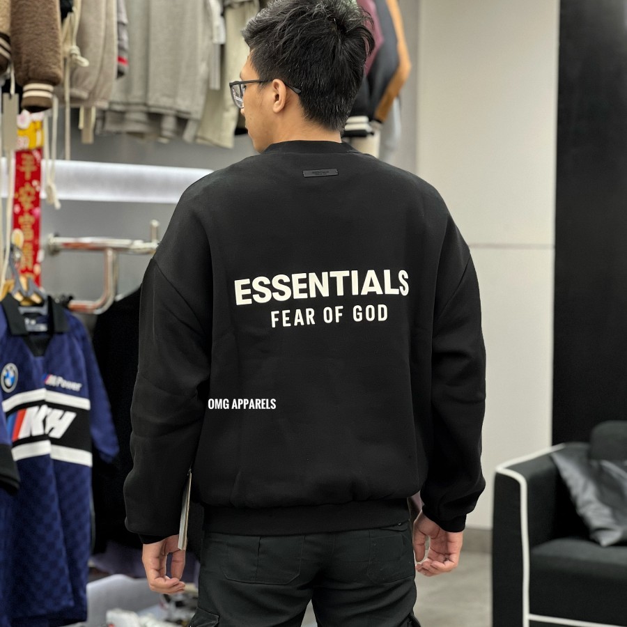 Jual Fear of God Essentials FW24 Black Sweatshirt Crewneck | Shopee ...