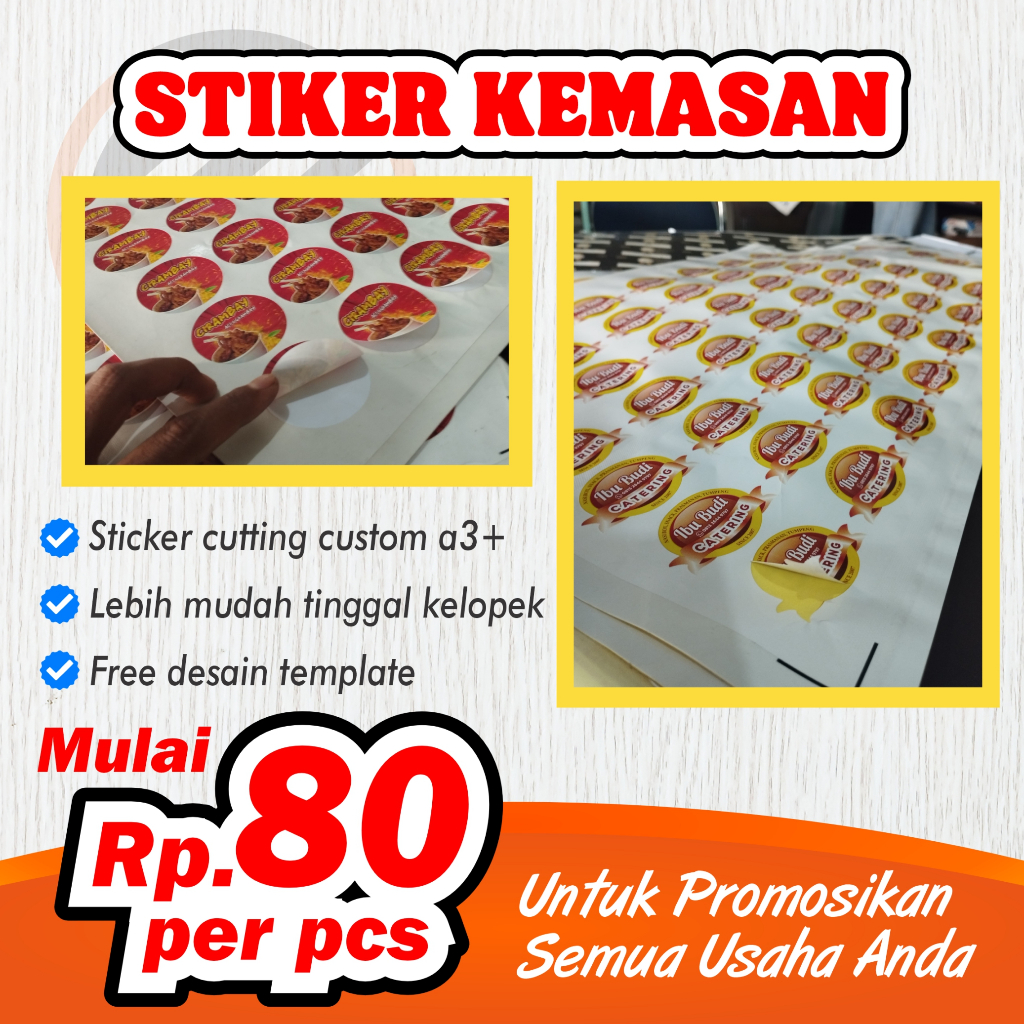 Jual Sticker Kemasan Produk Makanan (print&cut) MURAH | Shopee Indonesia