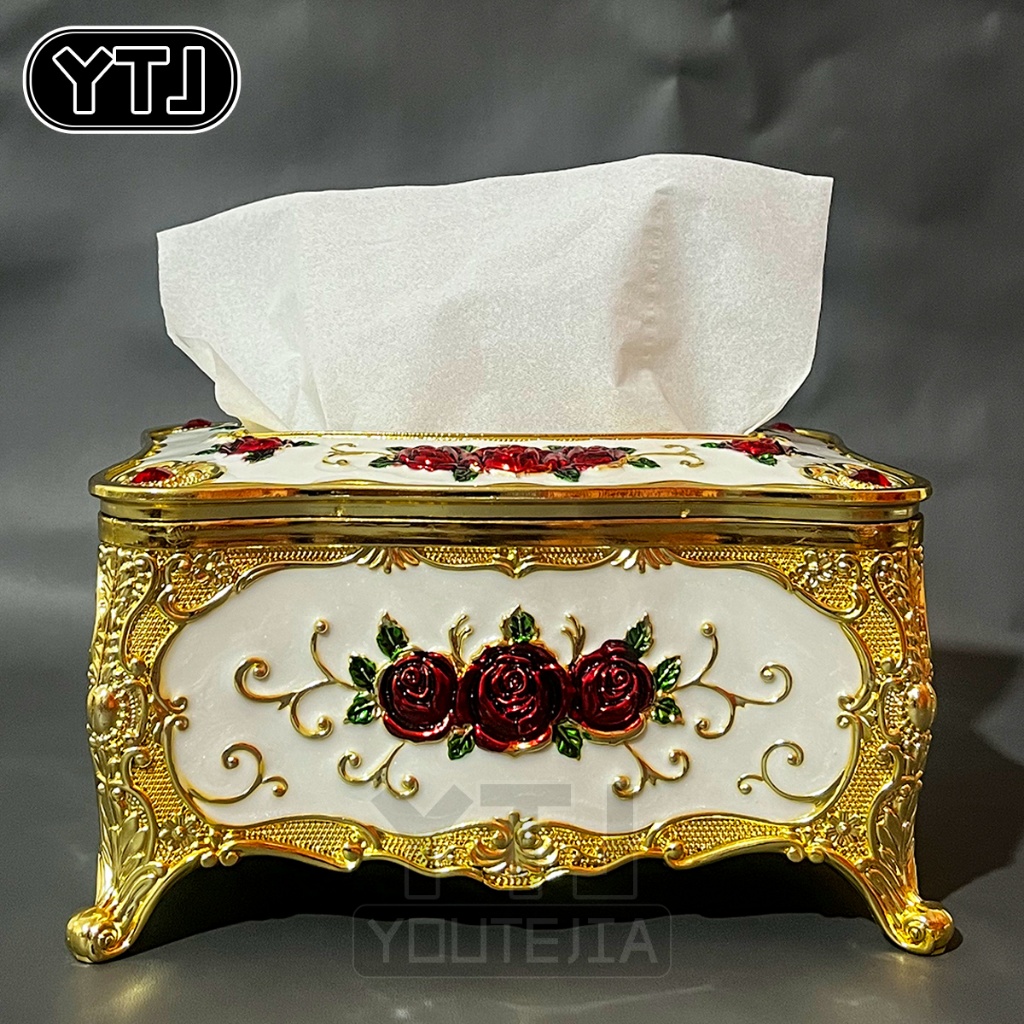 Jual YTJ Mewah Emas Kotak Tisu Kotak Handuk Kertas Tissu Box Cantik ...