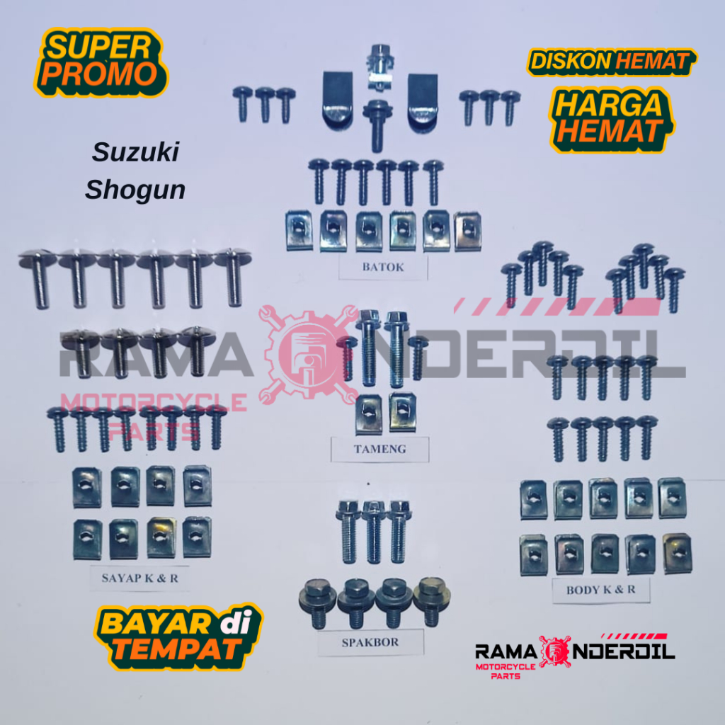 Jual Satu set baut / baud mur body Suzuki Shogun SP 125 thn (2005) | Shopee Indonesia
