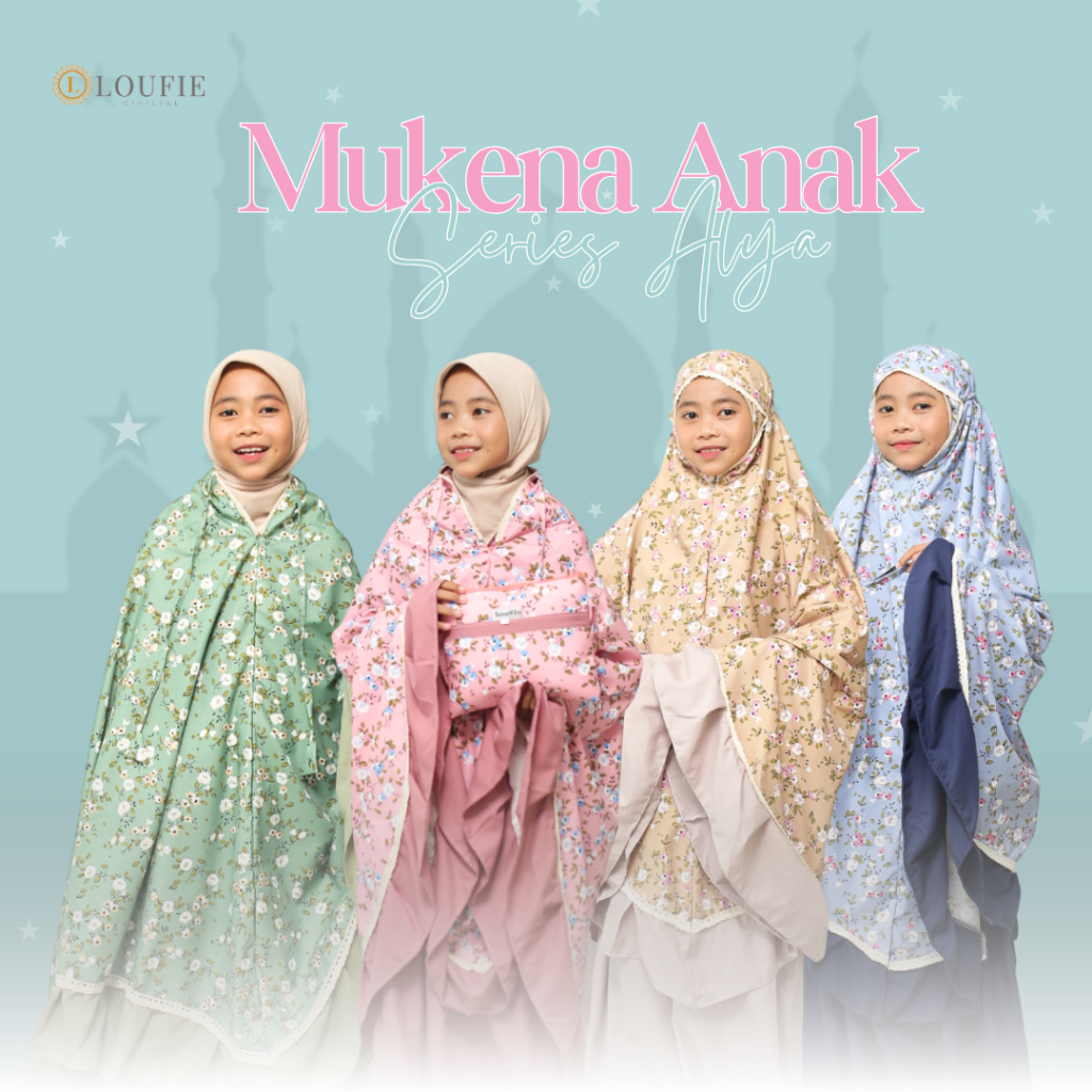 Jual LOUFIE - Mukena Anak Katun Motif Series Alya 2 in 1 | Shopee Indonesia