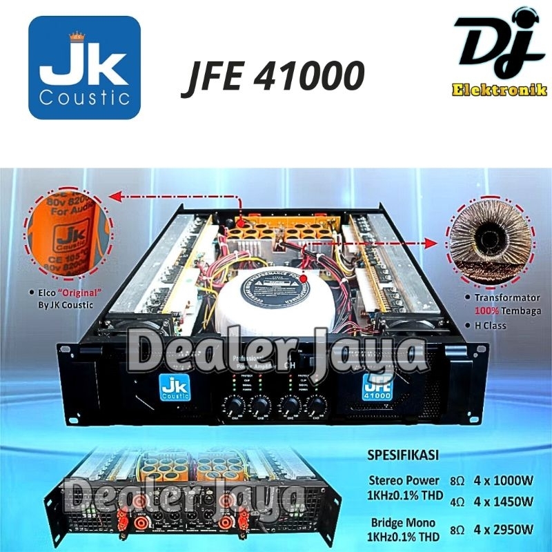Jual Power Amplifier JK Coustic JFE 41000 / JFE41000 - 4 channel | Shopee Indonesia