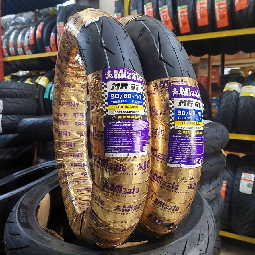 Jual Paket Ban Sepasang Mizzle MR-01 90/80-14 Ring 14 90/80 Tubeless ...