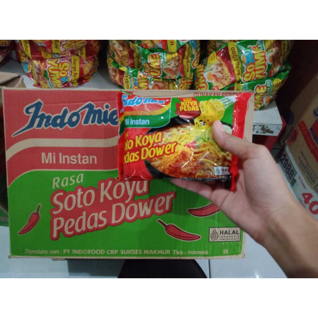 Jual Indomie Soto Koya Pedas Dower 76g 1 Dus Isi 40 pcs | Shopee Indonesia