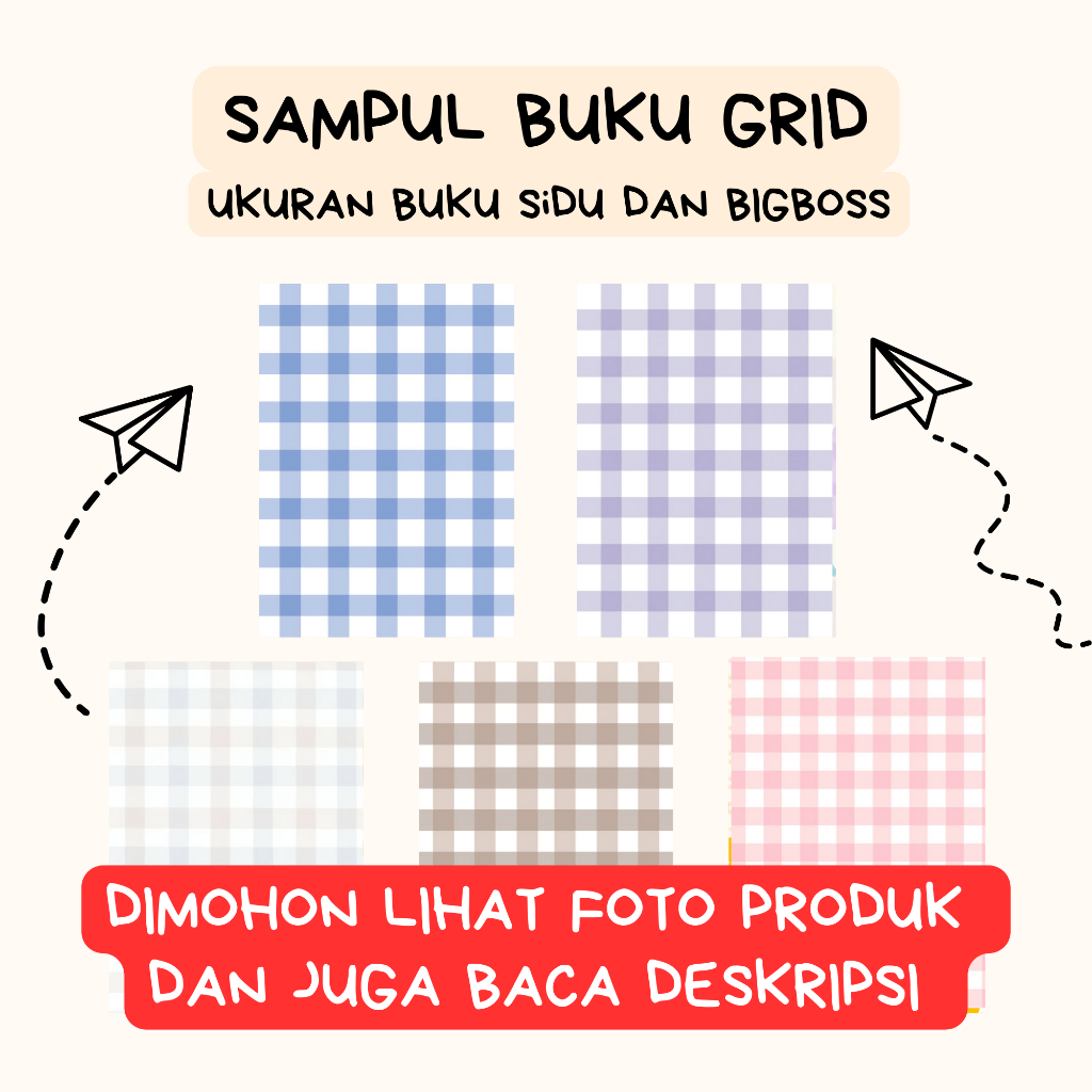 Jual [1 LEMBAR] Sampul Buku Grid Series | Sampul Buku Anak Sekolah ...