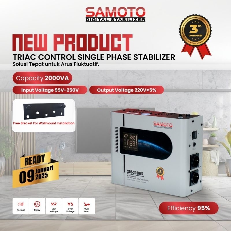 Jual STC-2000 STABILIZER SAMOTO TRIAC CONTROLLER 2000VA AVR STAVOLT ...