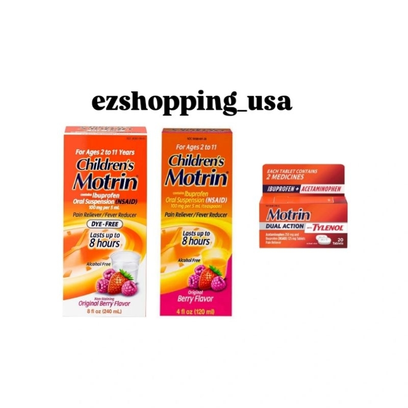 Jual motrin children & motrin dewasa ibuprofen + Acetaminophen dual ...
