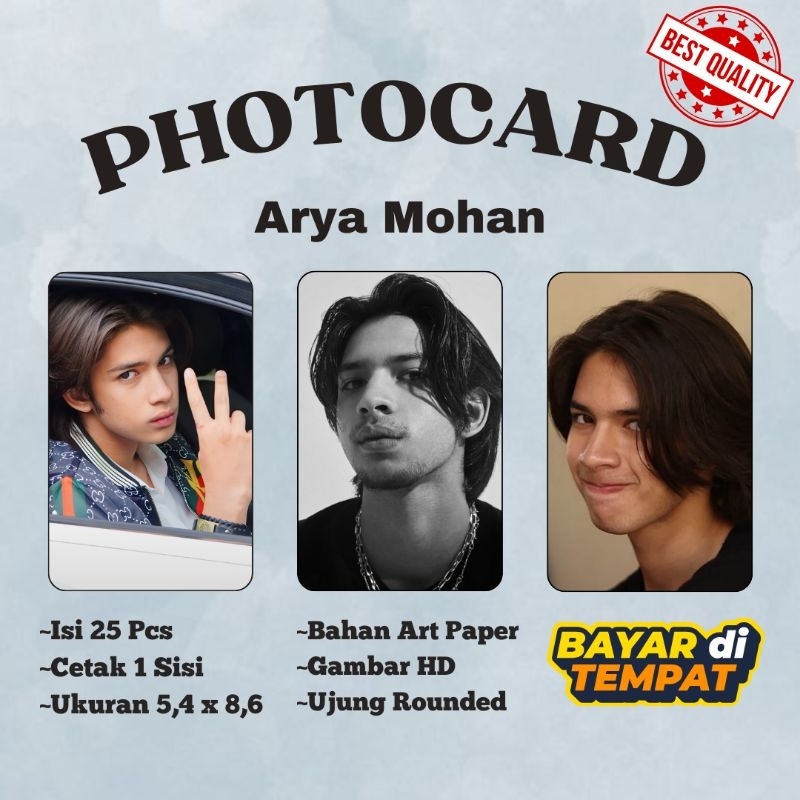 Jual Photocard Arya Mohan,PC Arya Mohan (25 pcs) (1 Sisi) | Shopee ...
